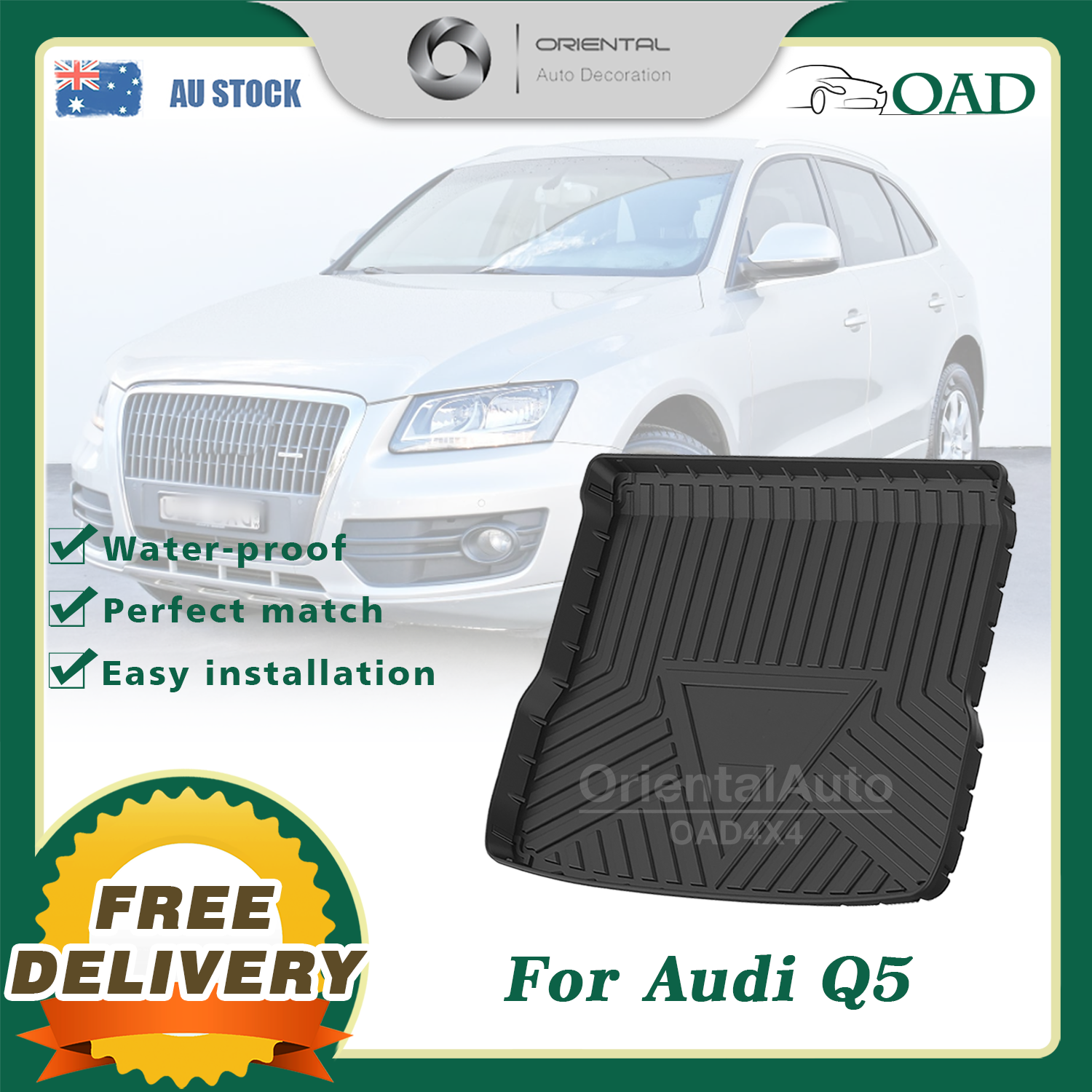 3D TPE Boot Mat for Audi Q5 SQ5 2009-Onwards Cargo Mat Trunk Mat Boot – OAD4X4 Accessories