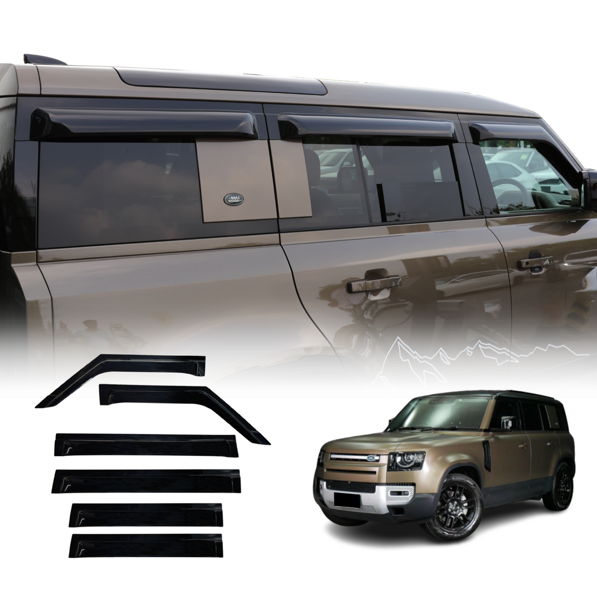 Widened Weather Shields for Land Rover Defender L663 110 / 130 2020-On ...