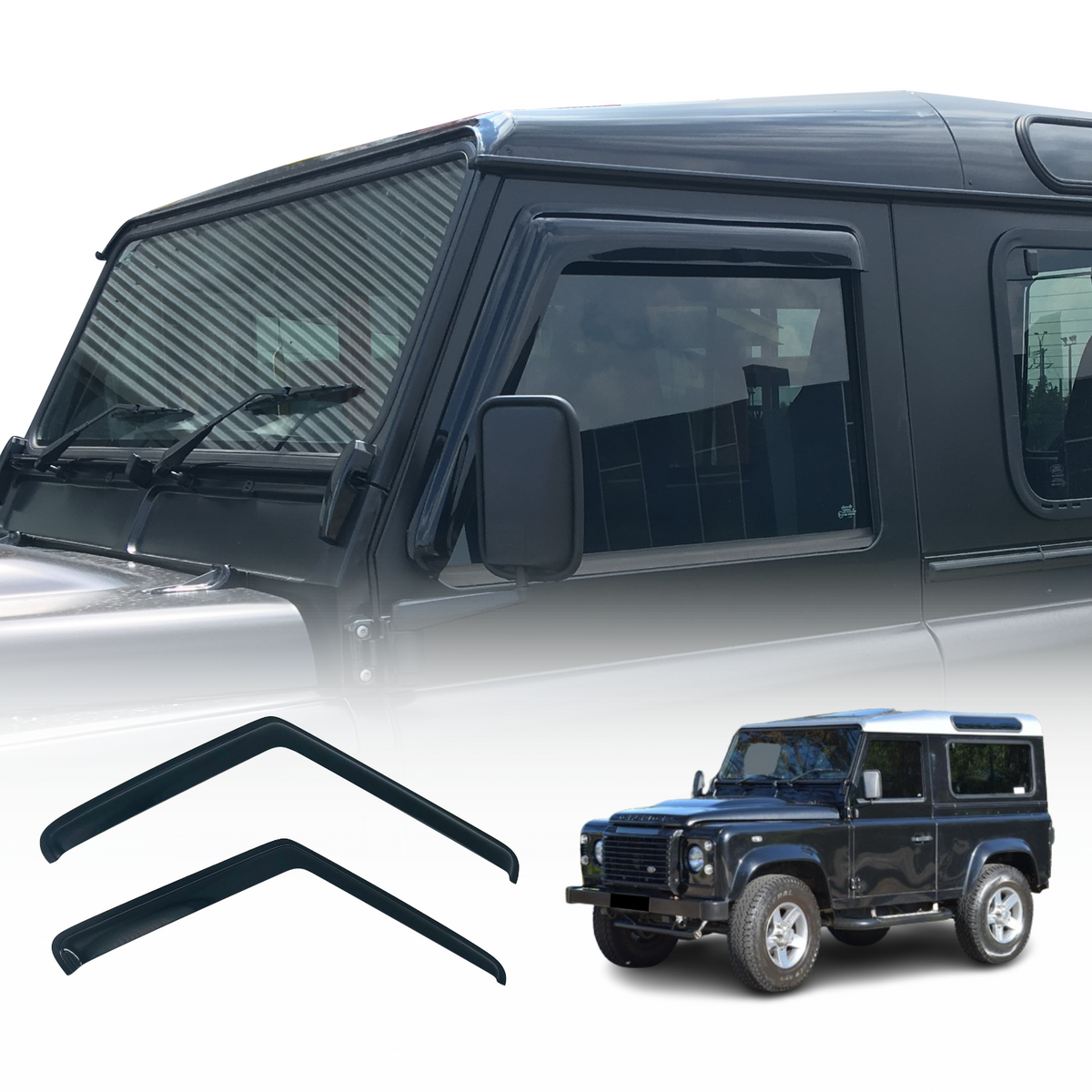 Weather Shields for Land Rover Defender 1993-2019 2PCS – OAD4X4 Accessories