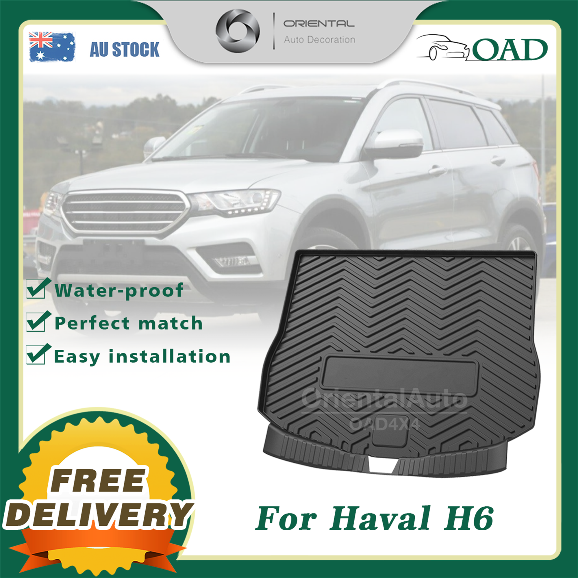 3D TPE Boot Mat for Haval H6 2017-2021 Cargo Mat Trunk Mat Boot Liner ...