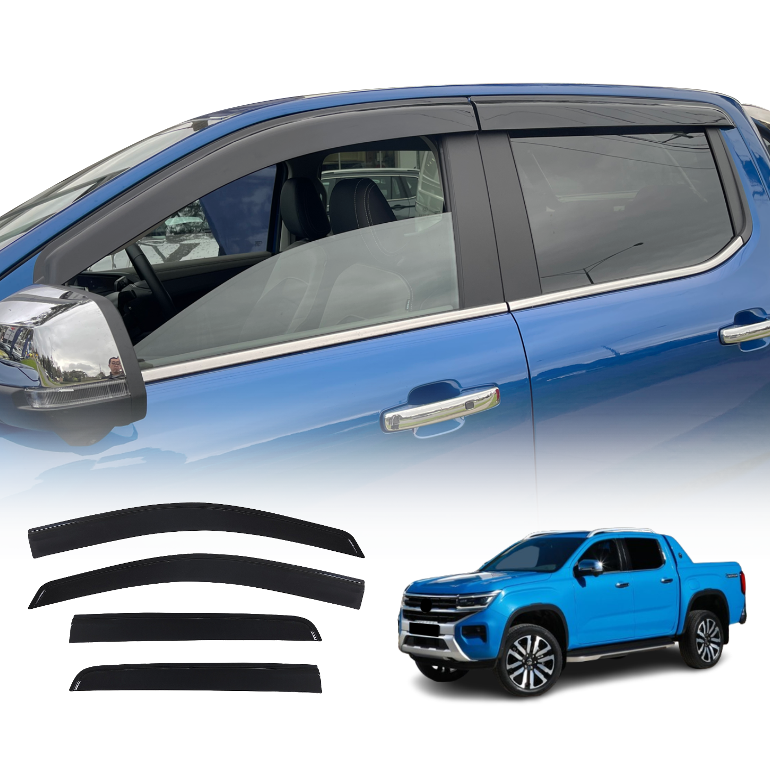 Injection Weather Shields for Volkswagen All-New Amarok Dual Cab NF Se ...
