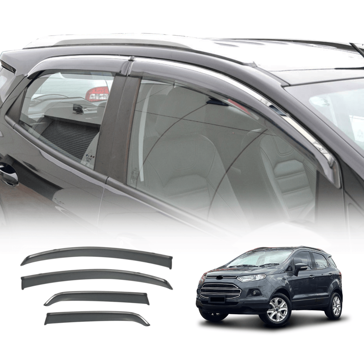 Stainless Edge Weather Shields for Ford Ecosport BK Series 2013-2017 ...