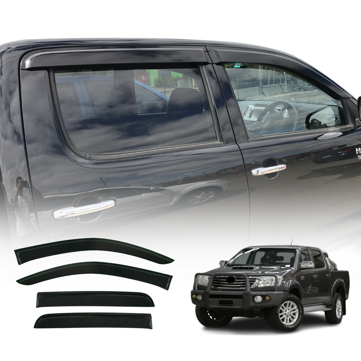 Injection Weather Shields for Toyota Hilux Dual Cab 2005-2015 – OAD4X4 ...