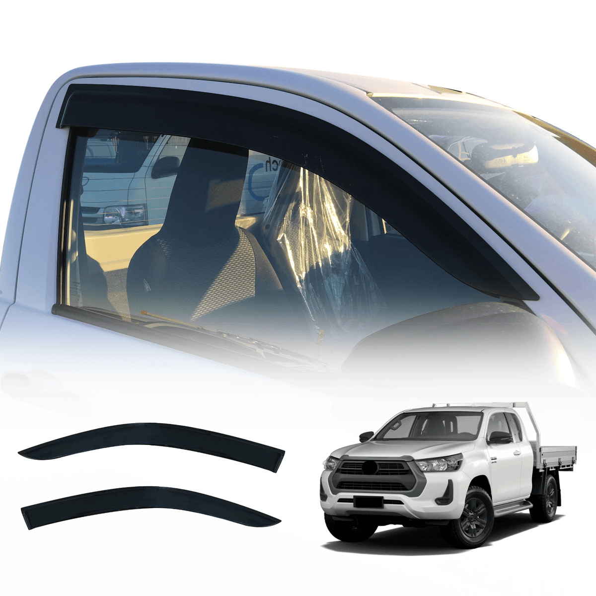 Injection Weather Shields for Toyota Hilux Extra Cab 2015-Onwards 2PCS ...