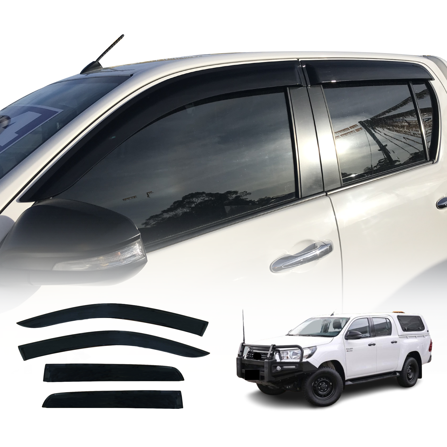 Injection Weather Shields for Toyota Hilux Dual Cab 2015-Onwards ...