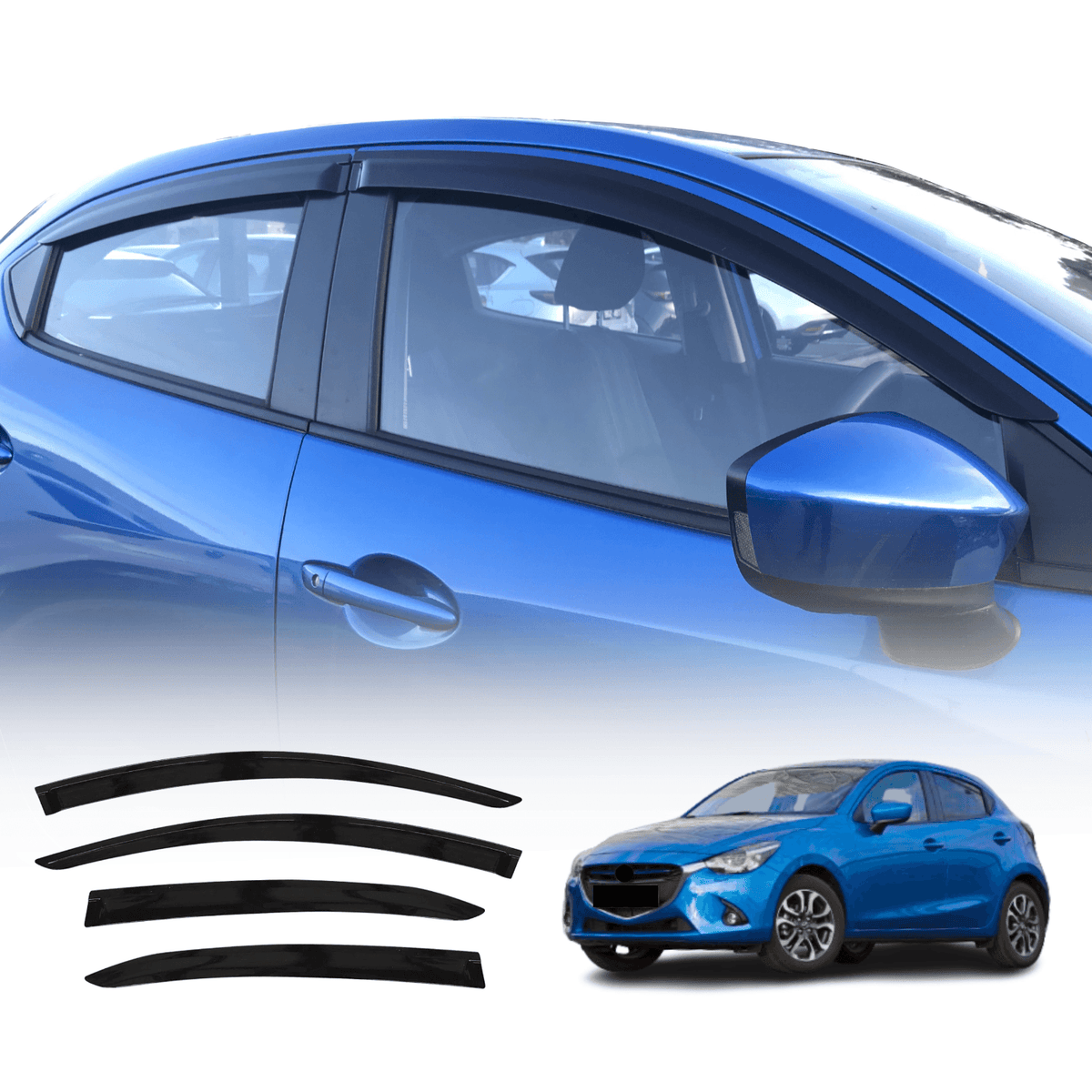 Injection Weather Shields for Mazda 2 Hatch 5D 2014-Onwards – OAD4X4 ...
