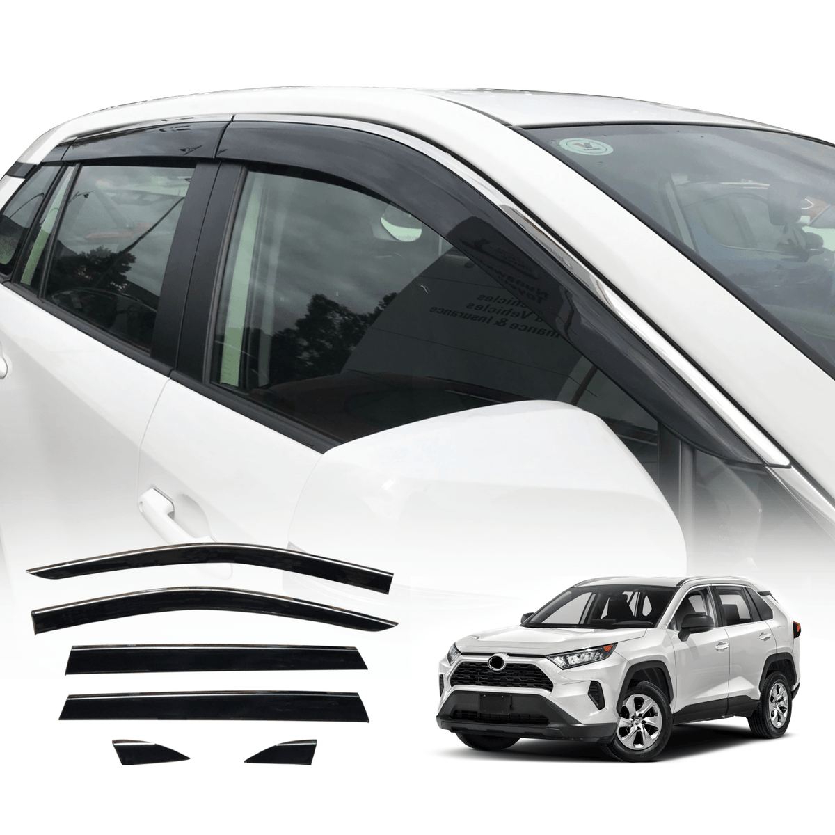 Stainless Edge Weather Shields for Toyota RAV4 RAV 4 2019-Onwards 6PCS ...