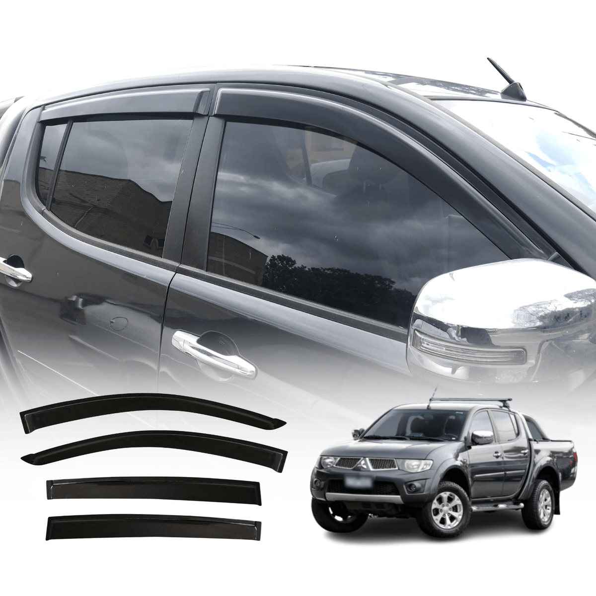 Injection Weather Shields for Mitsubishi Triton Dual Cab 2006-2015 ...