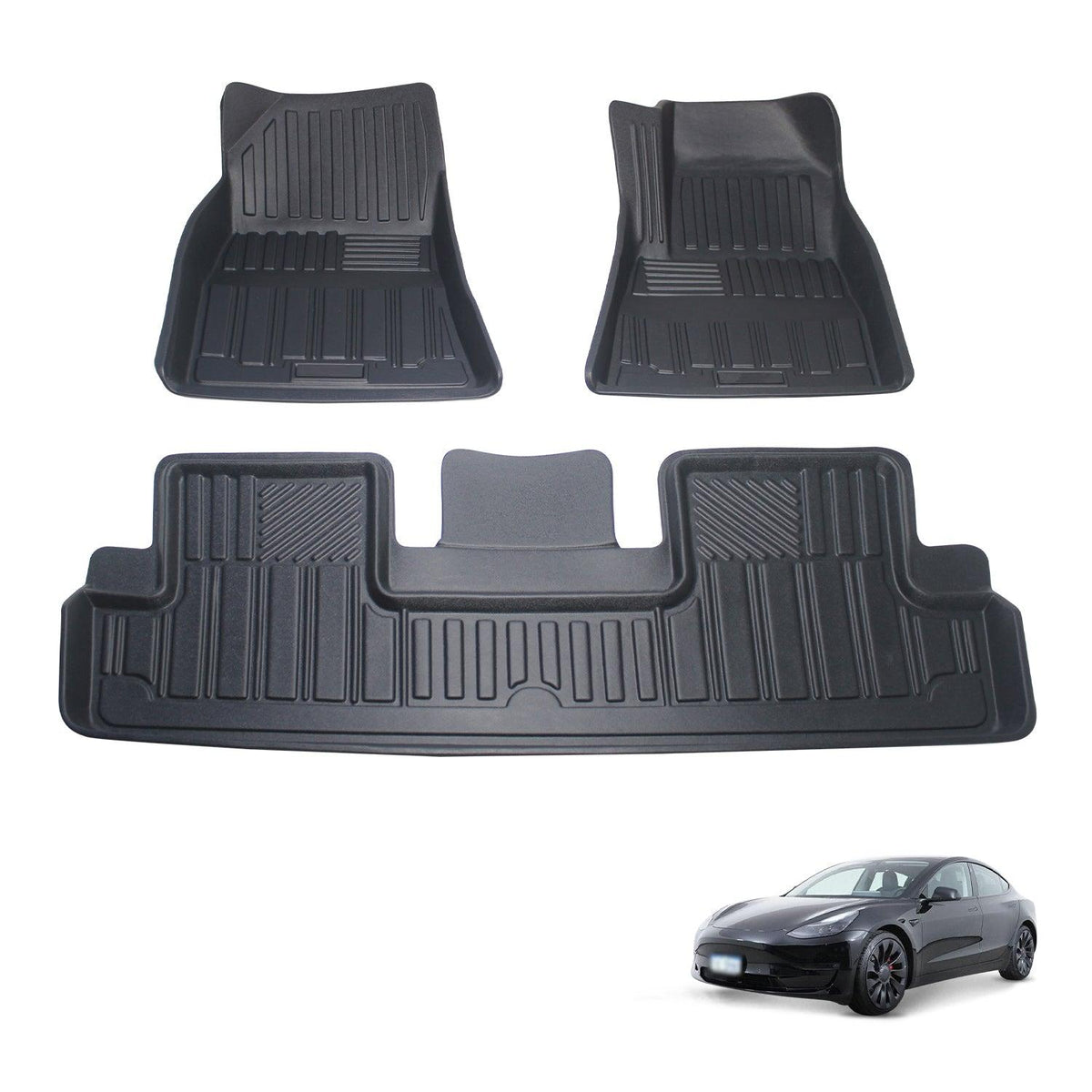Premium Custom 3D Floor Mats for Tesla Model 3 2019-2023 Car Mats Line ...