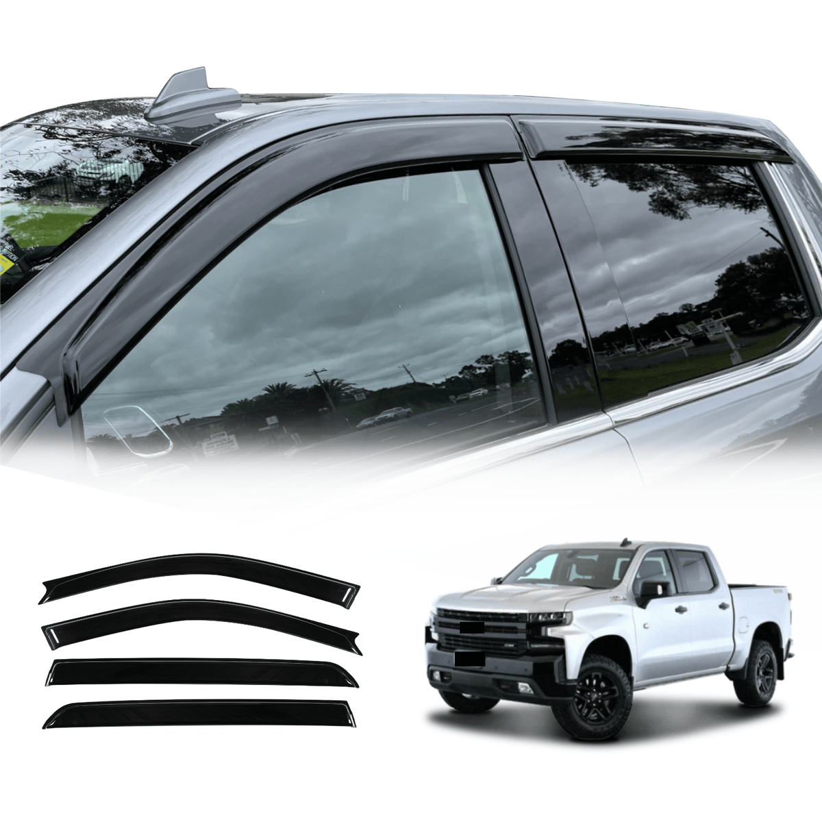 Luxury Weather Shields for Chevrolet Silverado T1 Series 2020-Onwards ...