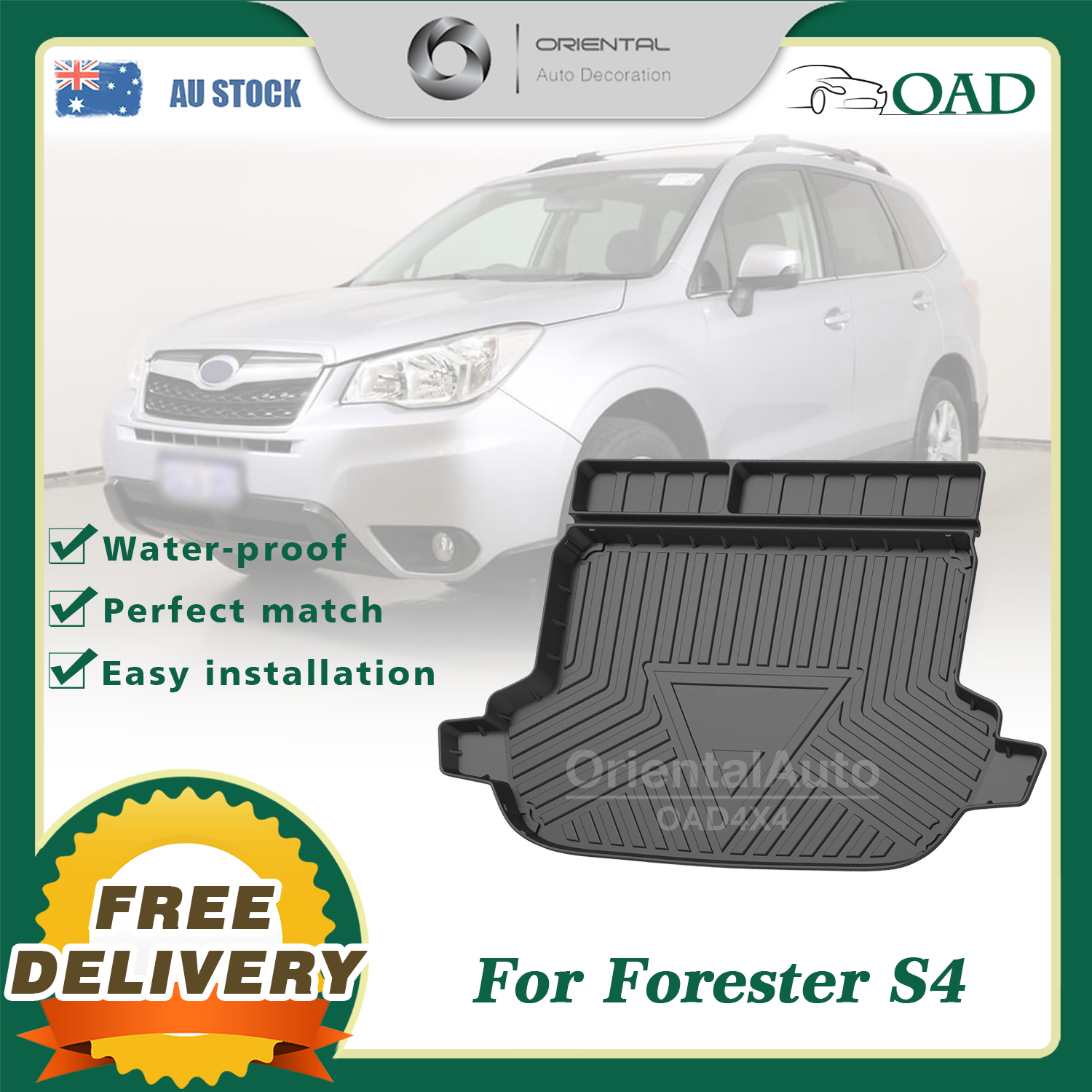 OAD 3D TPE Boot Mat for Subaru Forester S4 2013-2018 Cargo Mat Trunk M ...