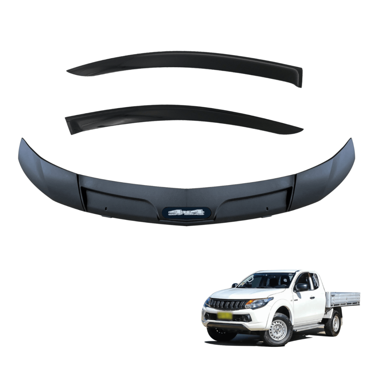 Bonnet Protector & Injection Weather Shield for Mitsubishi Triton MQ E ...
