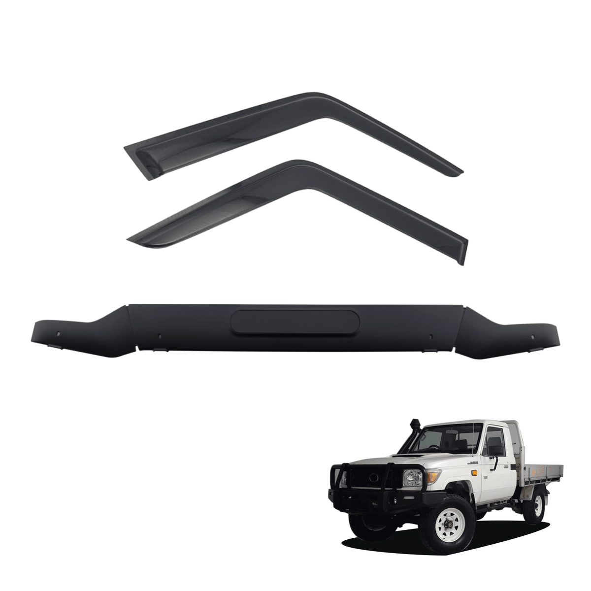 Bonnet Protector & Luxury Weathershields for Toyota Land Cruiser 70 76 ...