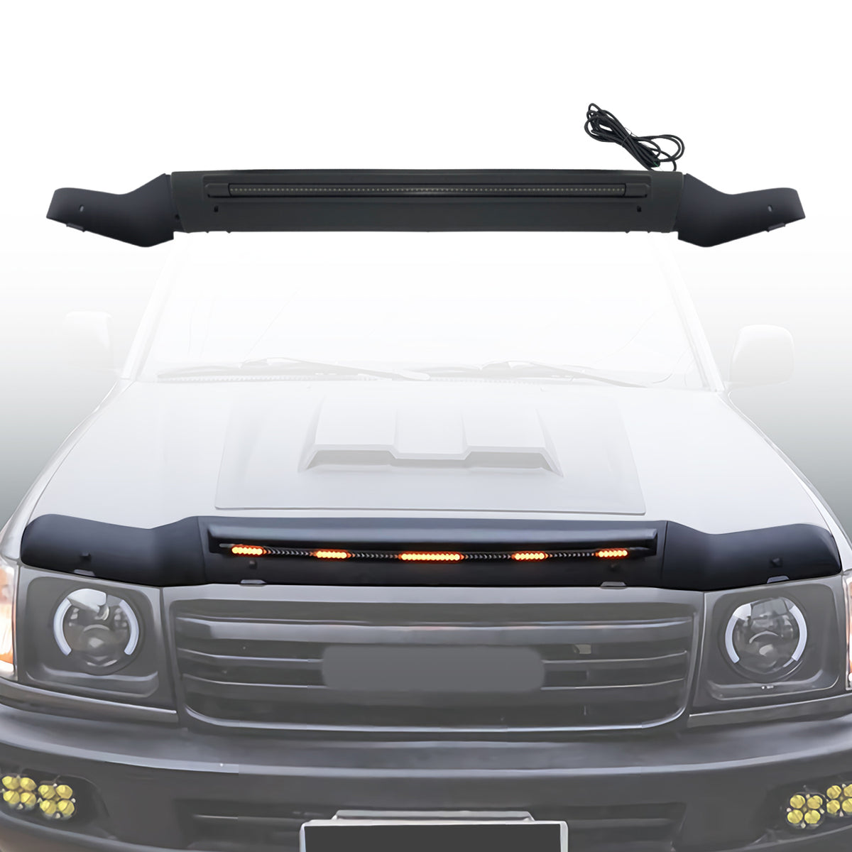 Bonnet Protector with LED Lights for Toyota Land Cruiser 70 76 78 79 2 ...