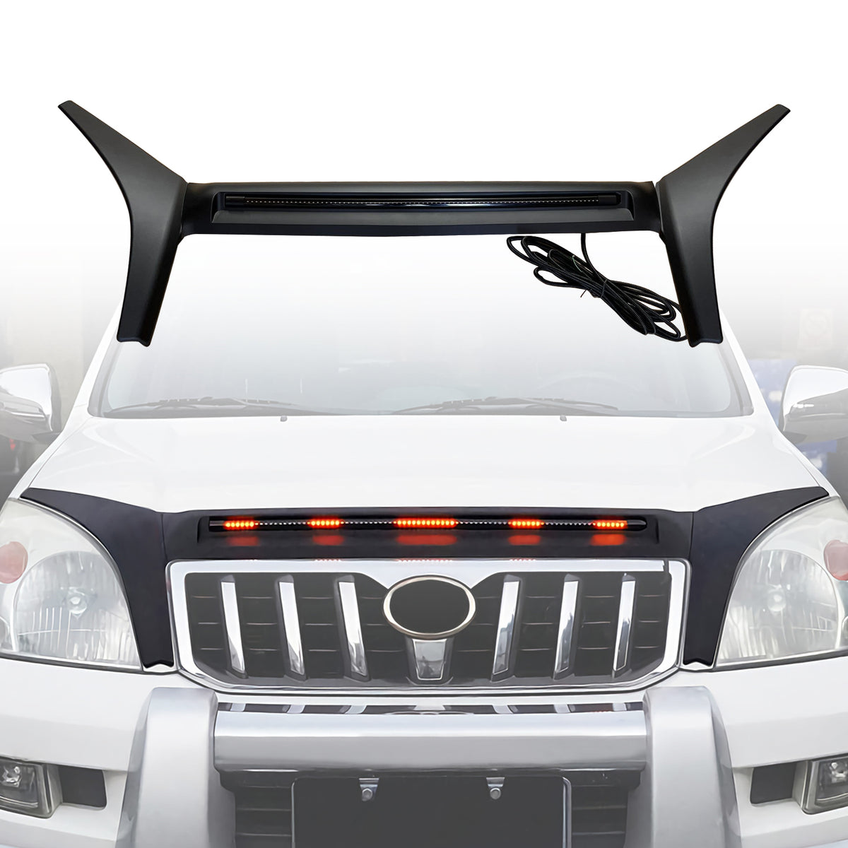 Bonnet Protector with LED Lights for Toyota Land Cruiser Prado 120 200 ...
