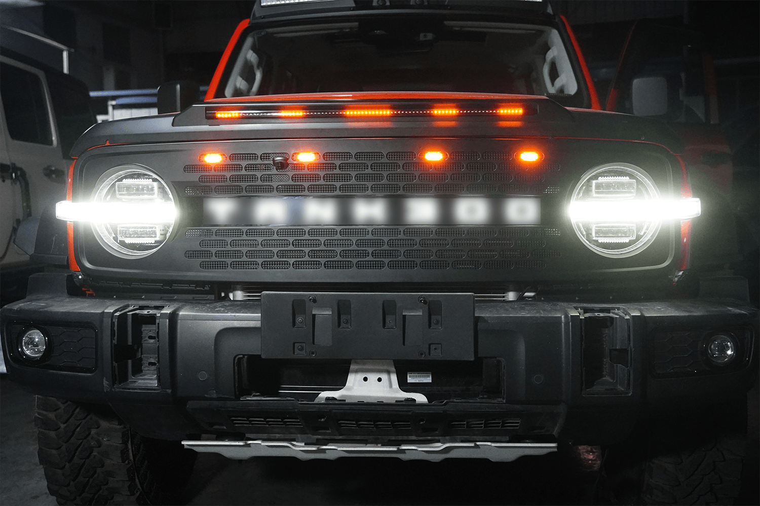 Front LED Bumper Grille for GWM TANK 300 Mesh LED Grille for TANK300 ...