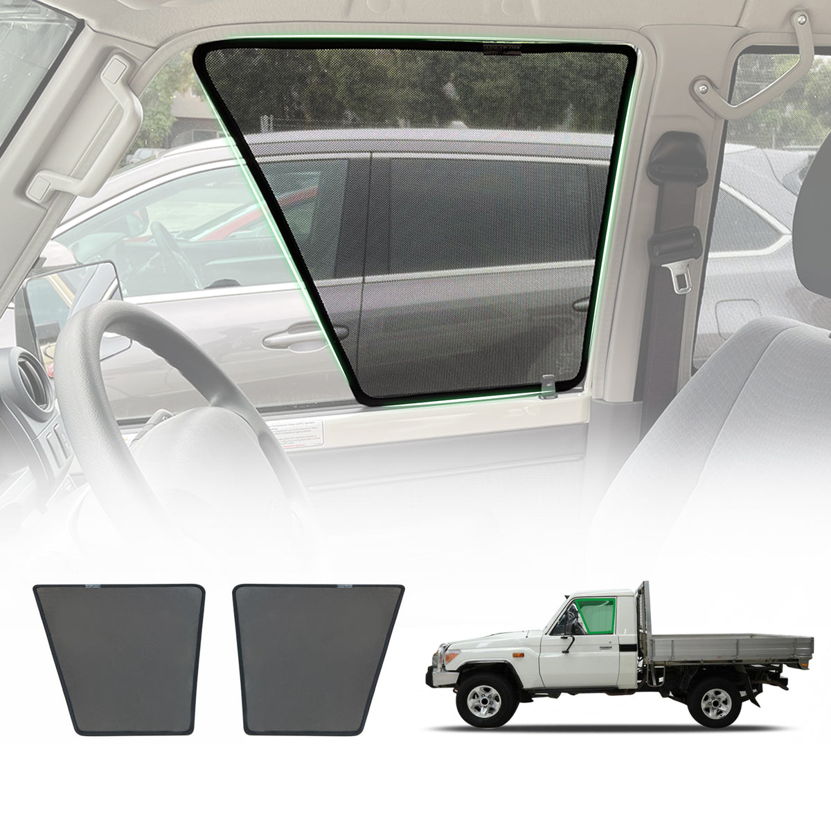 Magnetic Window Sun Shade for Toyota Land Cruiser 79 Series UTE ...