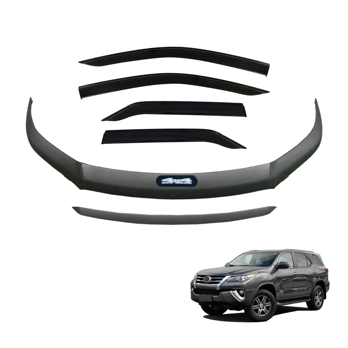 Bonnet Protector & Injection Weathershields for Toyota Fortuner 2015-2 ...