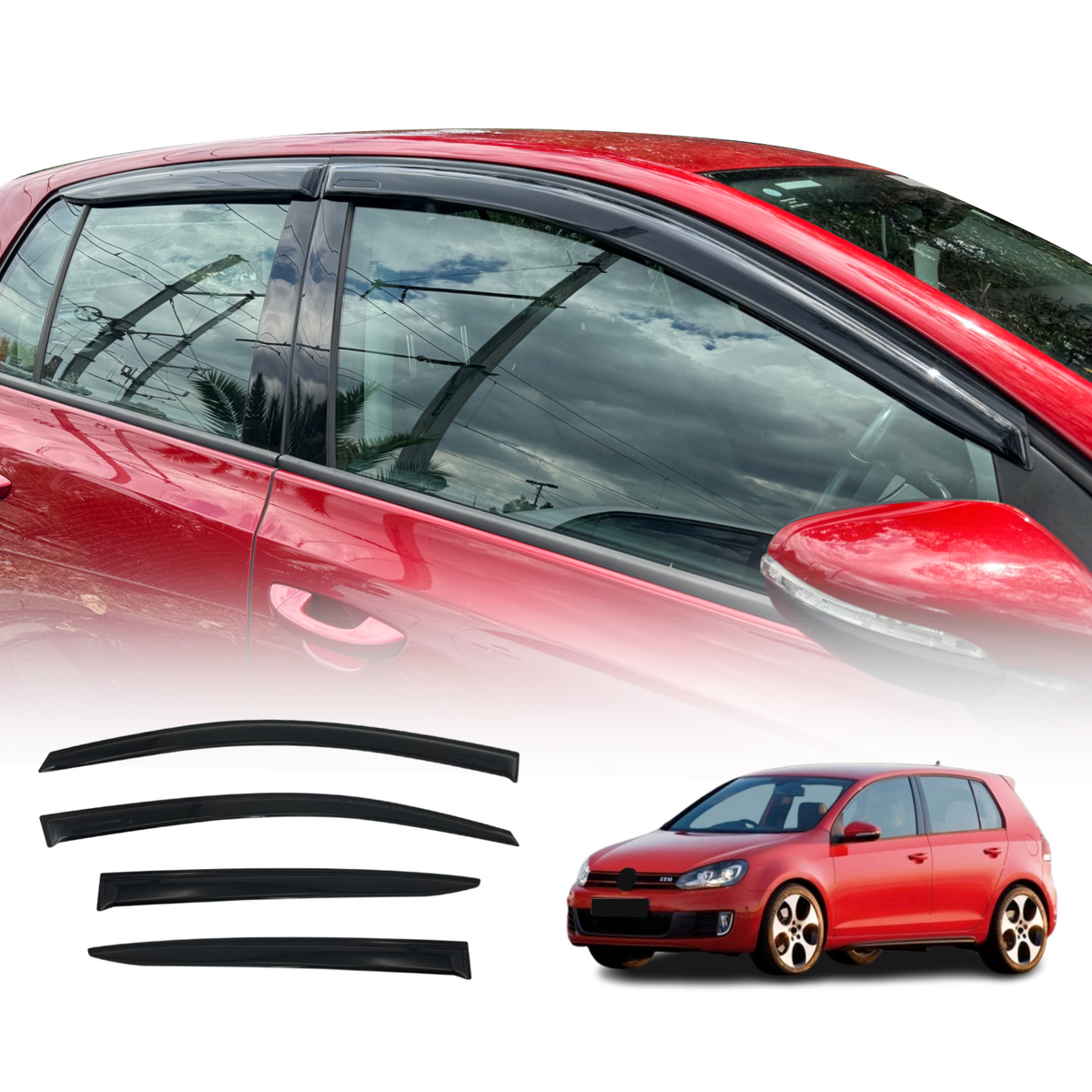 Luxury Weather Shields for Volkswagen Golf 6th Gen MK6 2009-2013 ...